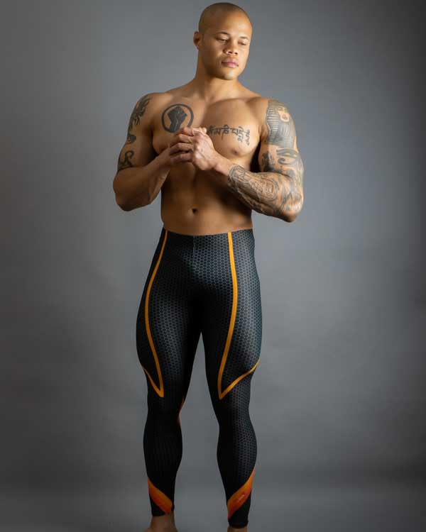 Electric Orange Bodybuilding Tights - LED Queens